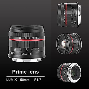 Meike 50mm F1.7 Full Frame Large Aperture Manual Focus Lens for Panasonic Lumix Sigma Leica L-Mount Mirrorless Camera Such as S1, S1R,S1H, S5, FP…