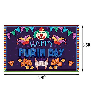 Nepnuser Happy Purim Photo Booth Backdrop Jewish Carnival Indoor Outdoor Photography Home Wall Background Decoration