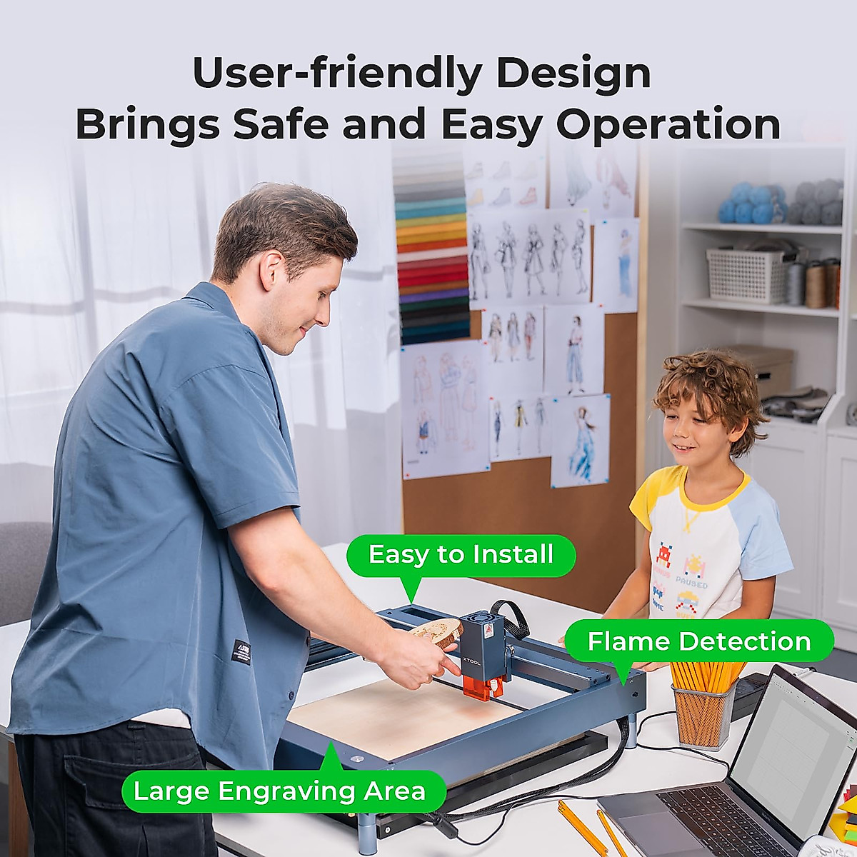 xTool D1 Pro Laser Engraver with RA2 Pro, 20W Output Laser Cutter DIY Laser Engraving Machine, 120W Laser Cutter and Engraver Machine, Laser Engraver for Wood and Metal, Craft Paper, Acrylic, Leather