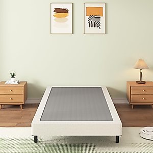 FMDMR Twin Box Spring with Fabric Cover Set, 5 Inch Twin Size Box Spring with 2500lbs Max Weight Capacity, Durable Mattress Foundation Easy Assembly, Non-Slip, Noise Free