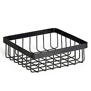 G.E.T. WB-662-MG Square Metal Storage Wire Basket for Pantry, Produce and More, 6" x 6" x 2"