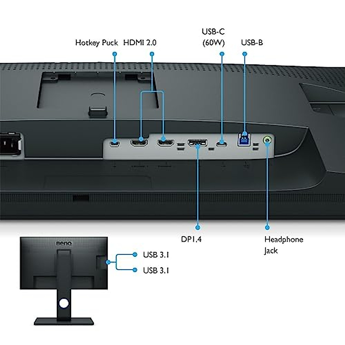 BenQ SW270C Photo Video Editing Monitor 27" QHD 1440p | 99% AdobeRGB,100% sRGB,97% P3 | IPS | Hardware Calibrated | 16 bit 3D LUT | DeltaE ≤2 | Uniformity | Pantone | AQCOLOR | Ergonomic | USB-C(60W)