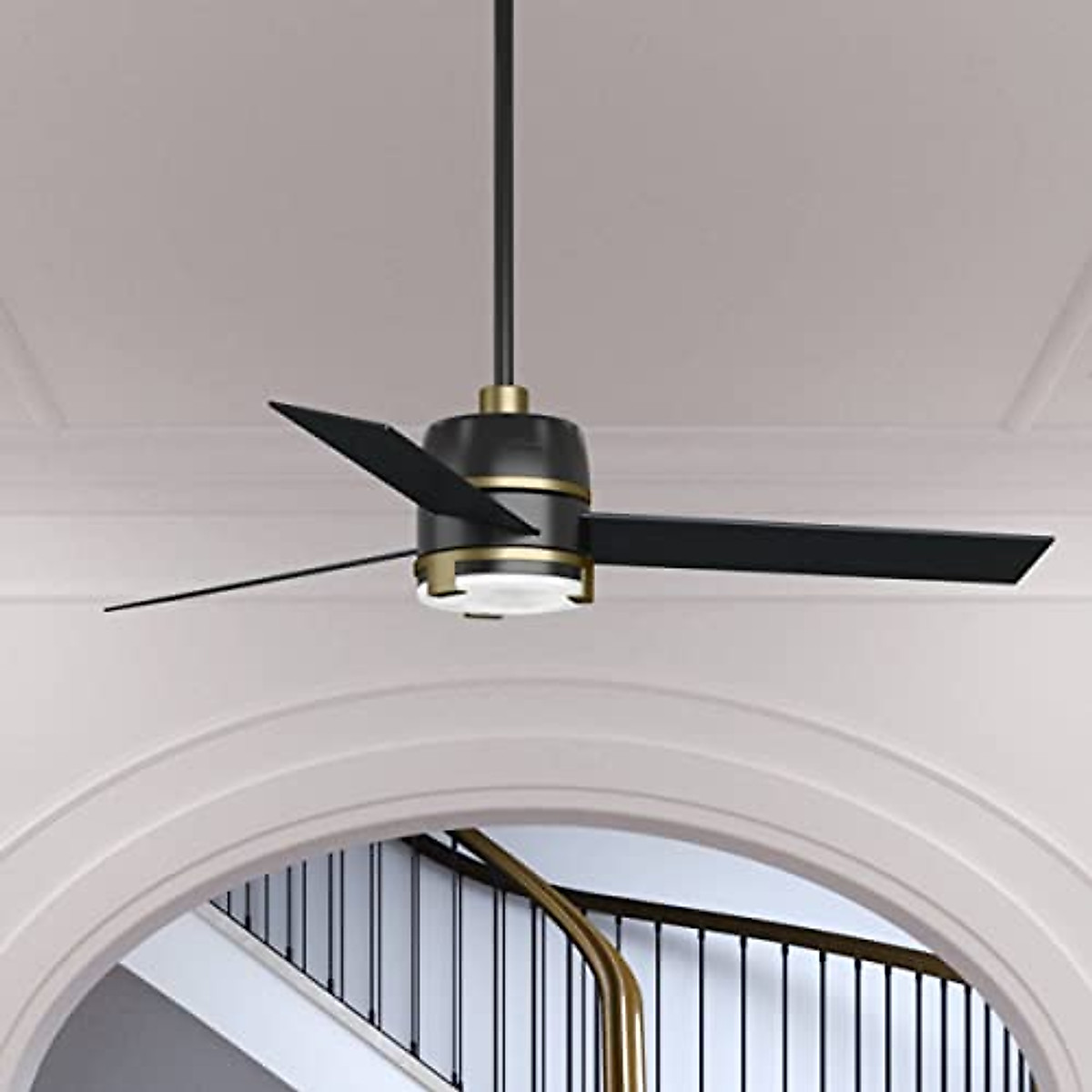 Hunter Fan Company, 59290, 60 inch Bureau Matte Black Ceiling Fan with LED Light Kit and Handheld Remote