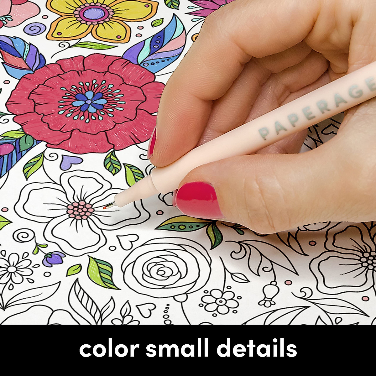 PAPERAGE Felt Tip Fine Line Marker Pens (0.4 mm Metal Pen Nib), 18 Pack Pen Set for Bullet Style Journals, Notebooks, Planners, Calendars, Notes & Coloring - Use at Home, Office, School