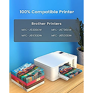 PACITEK Compatible Replacement for Brother LC3017 LC 3017 XL Ink Cartridges, Work with Brother Brother MFC-J5330DW MFC-J6930DW MFC-J6530DW MFC-J6730DW Printers (2 Black, 1 Cyan, 1 Magenta, 1 Yellow)