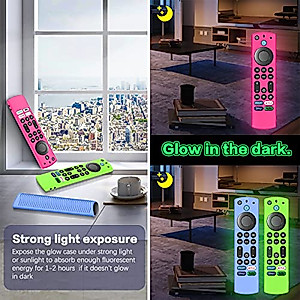 3Pack NS-RCFNA-21 Remote Silicone Cover for Toshiba Insignia CT-RC1US-21 CT95018 FireTV Remote,Alexa Voice Remote Case for TV Omni Series and 4-Series 4K UHD Smart TV Remote-Glow in Dark|with Lanyard