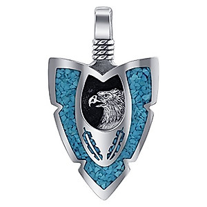 Gem Avenue Arrowhead Eagle Turquoise Gemstone Southwestern Style 925 Sterling Silver Pendant for Women