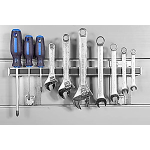 Crownwall Slatwall Steel 16" Magnetic Tool Bar - 2 Pack