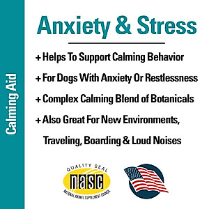 Vet Classics Anxiety & Stress Dog Supplement – Helps Reduce Dog Stress – Includes Botanicals for Calming Dog Behavior, Pet Nervousness – Melatonin, Chamomile, Ginkgo Biloba – Soft Chews 120 Ct.