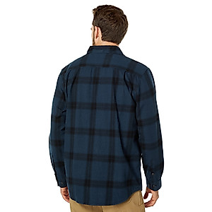 Carhartt Loose Fit Heavyweight Flannel Long Sleeve Plaid Shirt Night Blue LG (Reg)