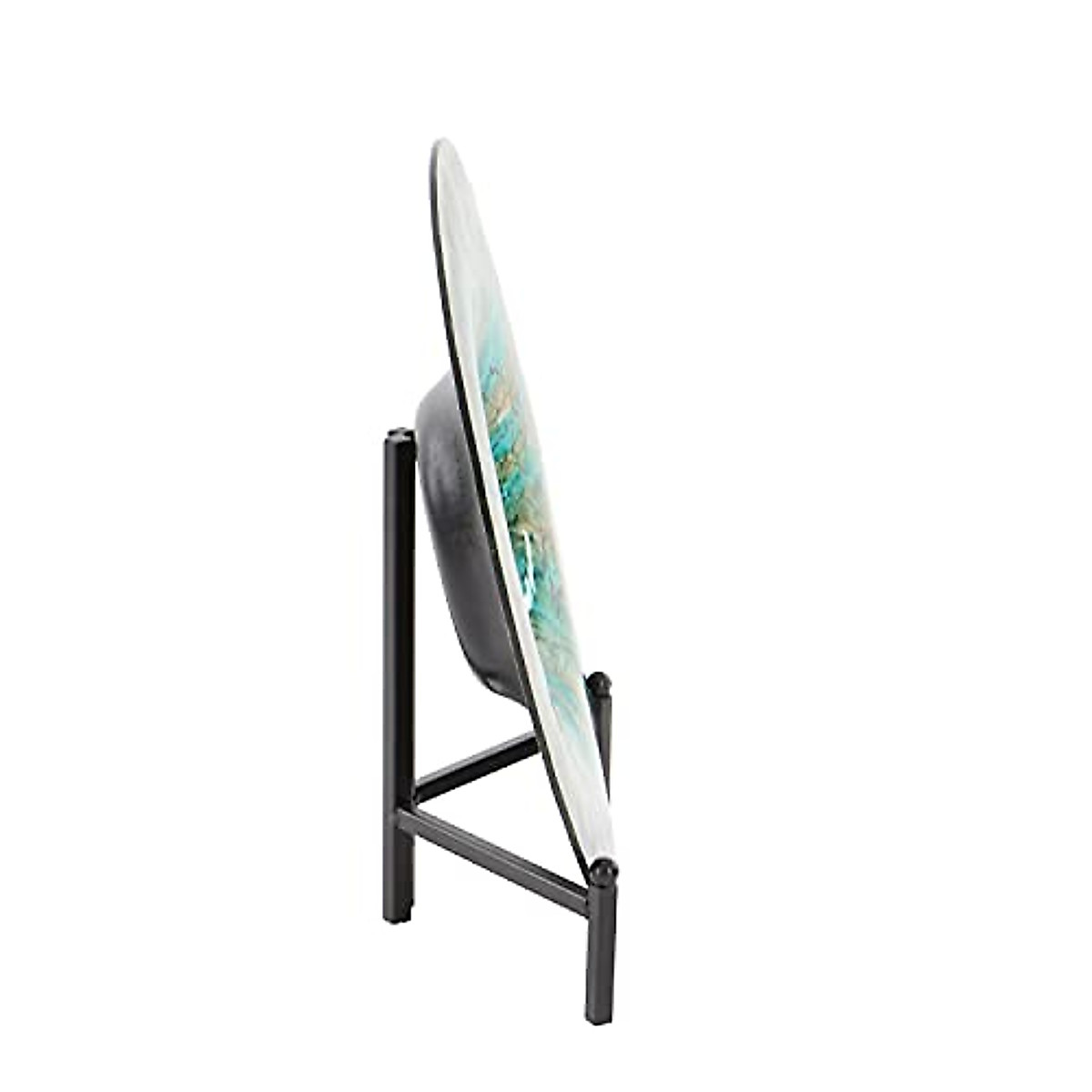 Deco 79 Glass Geometric Mosaic Inspired Charger with Stand, 18" x 18" x 2", Green