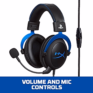 HyperX Cloud - Official PlayStation Licensed Gaming Headset for PS4 and PS5 with In-Line Audio Control, Detachable Noise Cancelling Microphone, Comfortable Memory Foam - Black