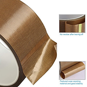 Gdrtwwh High Temperature Tape for Vacuum Sealer Machine,Hand Impulse Sealers-Teflon Tape/PTFE Fabric Tape Fits FoodSaver,Seal A Meal, Weston,CabellaSeal (1/2 inch x 33 Feet x 0.13mm)