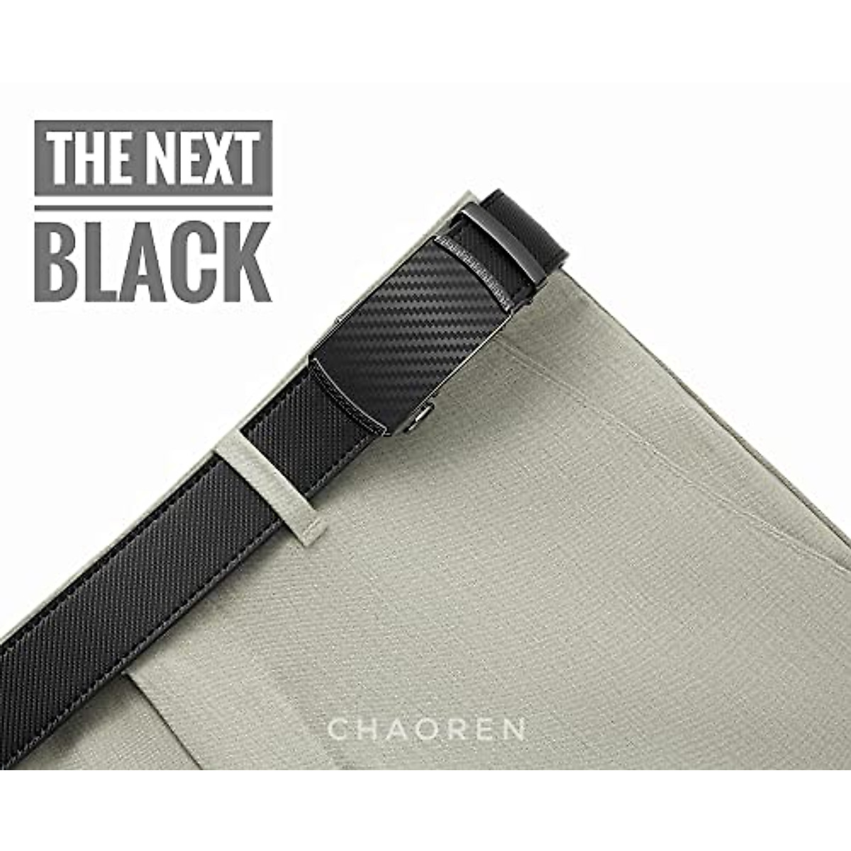 CHAOREN Ratchet Belt for Men - Mens Belt Leather 1 3/8" for Casual Jeans - Micro Adjustable Belt Fit Everywhere