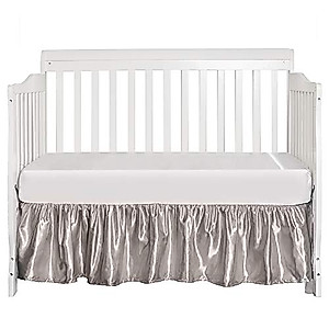 Pro Goleem 2 Pack Satin Soft Crib Sheet Great for Baby with Sensitive Hair Silky Baby Mattress Sheet White and Gray Unisex 52’’x28’’x8’’ Fitted Sheets