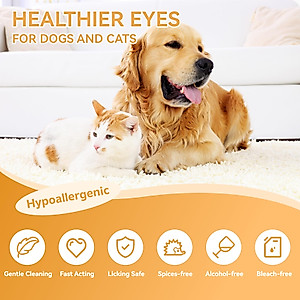 Eyes Wipes for Dogs - Gently Remove Tear Stain - Dog Eye Cleaner,Eye Debris, Discharge, Mucus Secretions - Dog Eye Wipes Tear Stain Remover - Dog & cat Eye Wipes - 220pcs