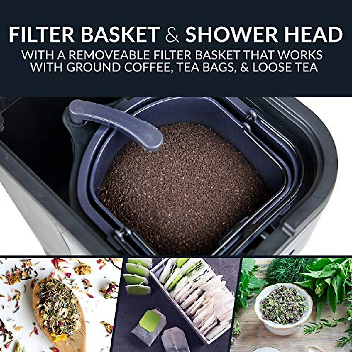 HomeCraft HCIT3BS 3-Quart Black Stainless Steel Café' Iced Tea And Coffee Brewing System, 12 Cups, Strength Selector & Infuser Chamber, Perfect For Lattes, Lemonade, Flavored Water, Large Pitcher