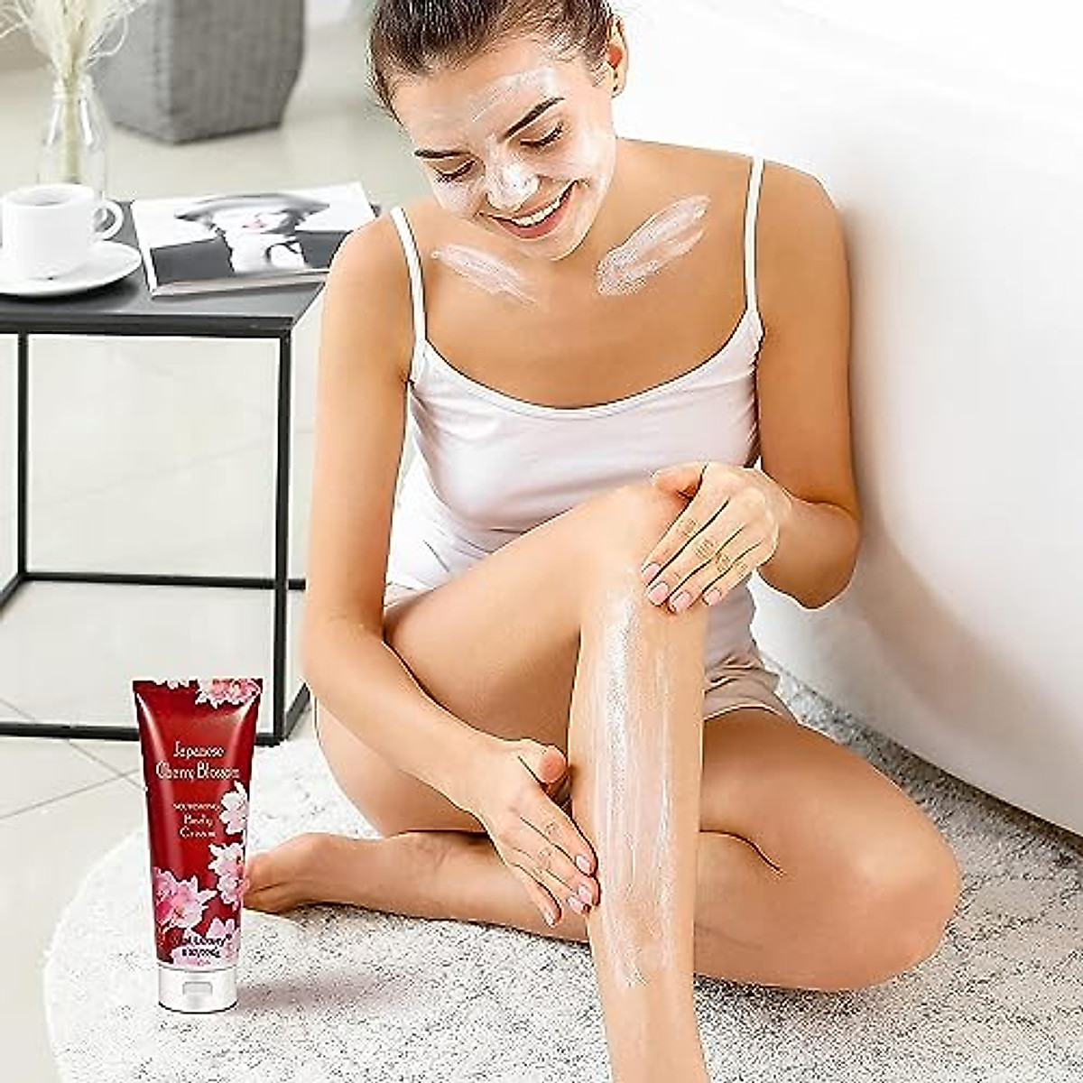 Vital Luxury Japanese Cherry Blossom Shower Gel and Body Cream Set - Nourishing and Moisturizing Daily Skincare - 8 fl.oz / 236mL Each, Birthday Mother's Valentine's Day Gifts for Her and Him