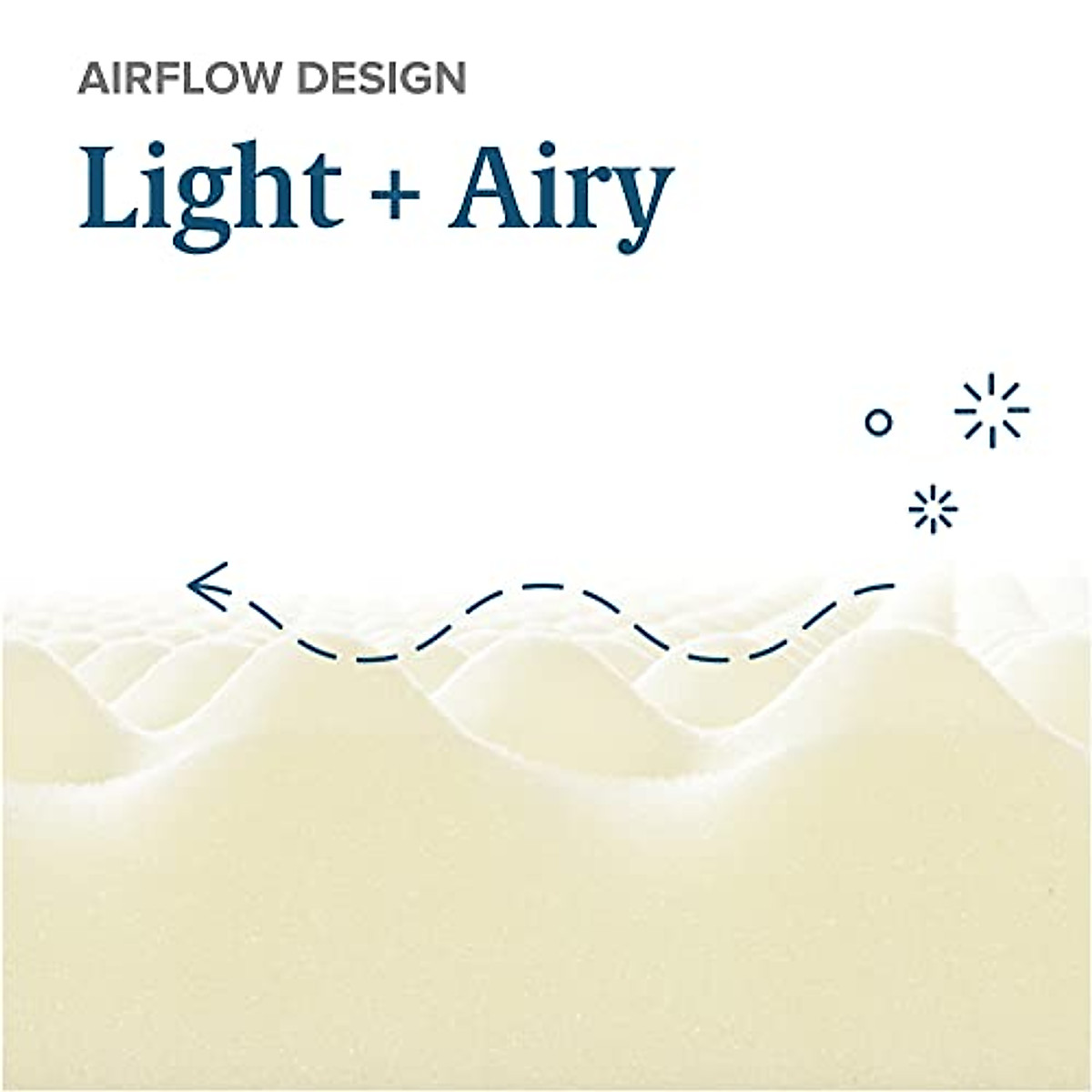 ZINUS 2 Inch Copper Cooling Memory Foam Mattress Topper with Airflow Design, King, White