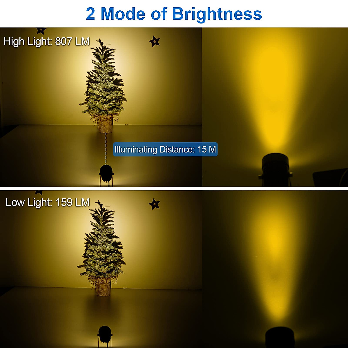 T-SUN Solar Spotlights 2W Outdoor LED Landscape Spot Light, 2-in-1 Waterproof Solar Powered Wall Lights Auto ON/Off with Dual Headlamp for Garden, Yard, Pathway(Warm White)