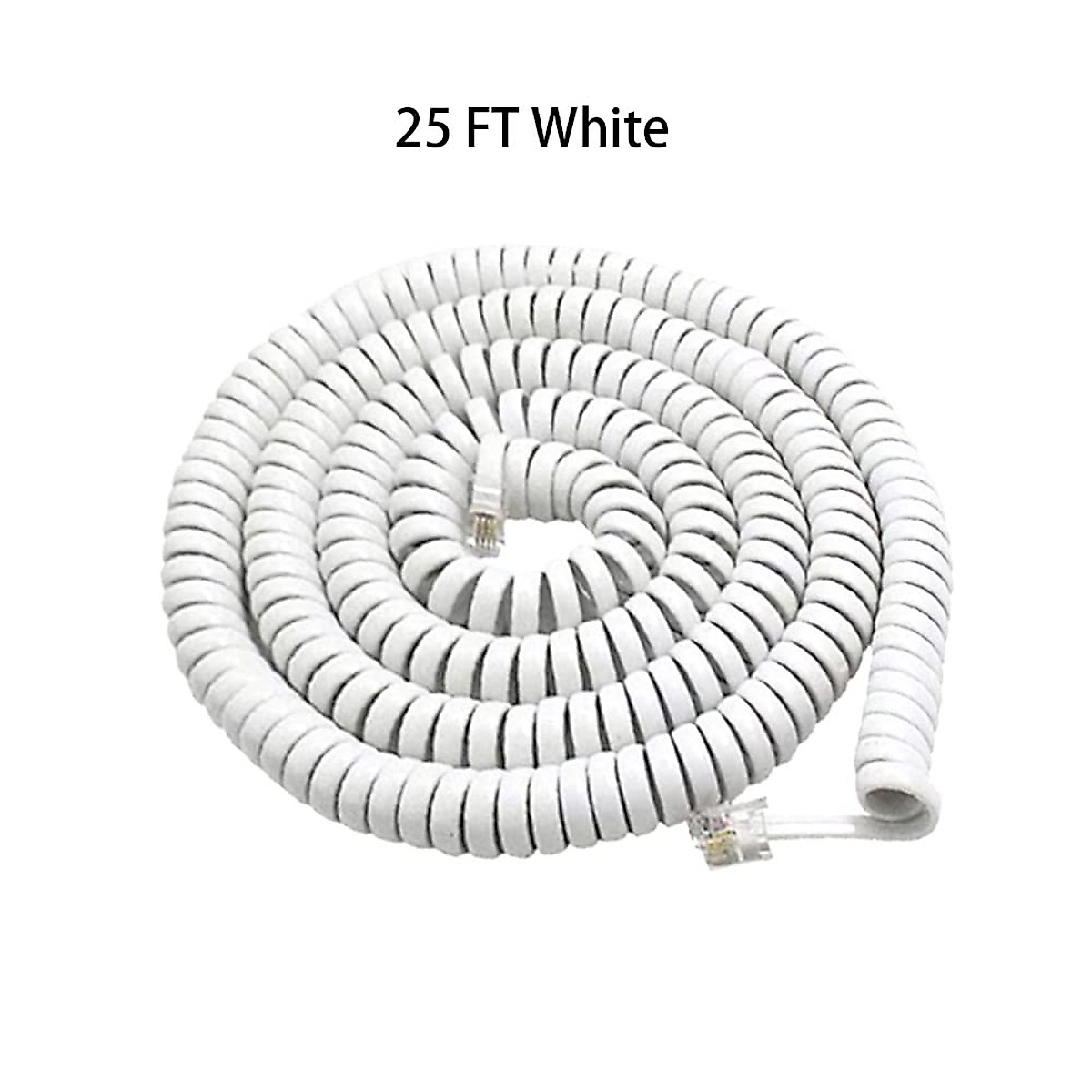 Trisonic 25 FT White Telephone Handset Cord, Standard