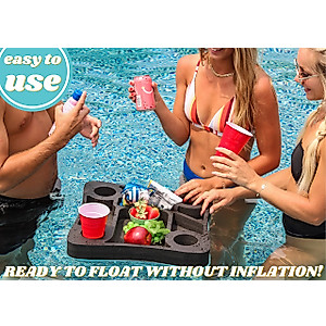 Polar Whale Floating Drink Holder Refreshment Table Tray for Pool Beach Party Float Lounge Durable Foam 17.5 Inches Large 10 Compartments UV Resistant