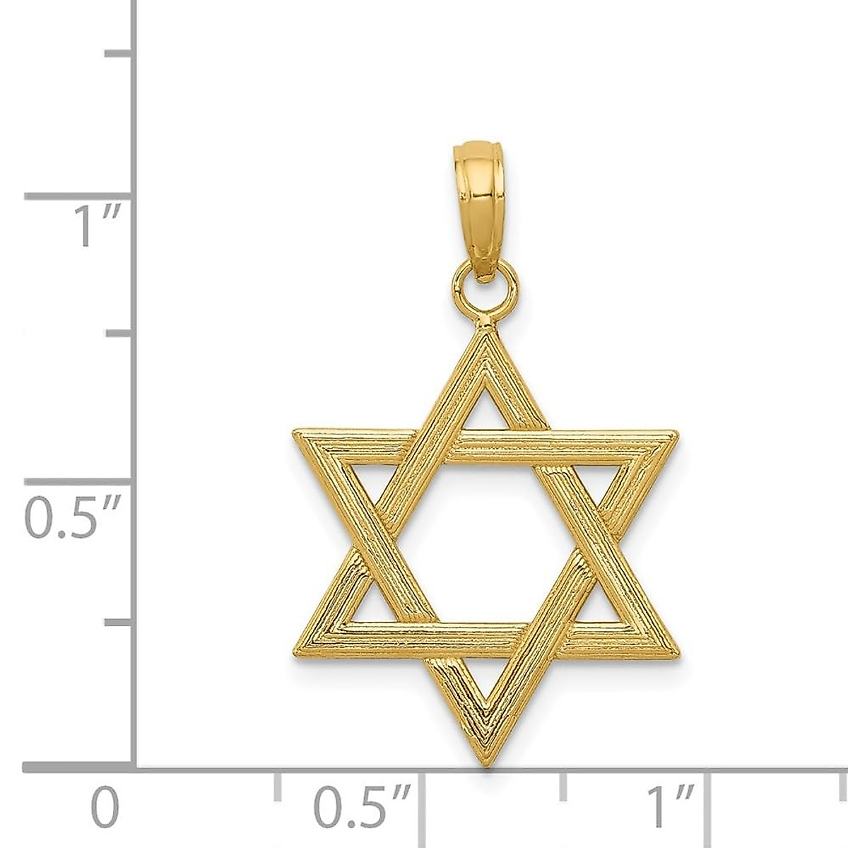 Diamond2Deal 14k Yellow Gold Star of David Pendant 26mm L-