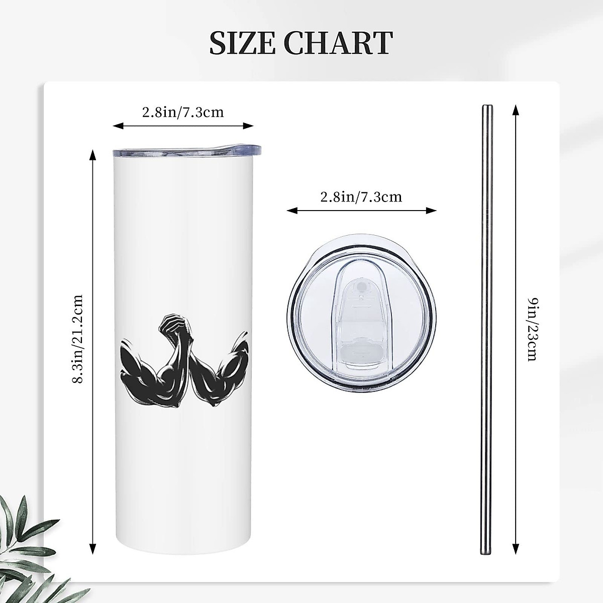 LIICHEES Black Silhouette Muscle Arm Wrestling Fighting Stainless Steel Vacuum Insulated Tumbler 20oz Coffee Cups Travel Mug Water Cup with Leak-Proof Flip Lid Metal Straw Cleaning Brush