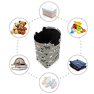 xigua Farm Animals Pattern Laundry Basket Waterproof Clothes Hamper Collapsible Durable Dirty Clothes Large Storage Laundry Organizer