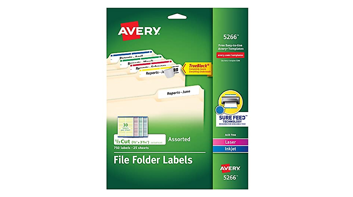 Avery Color File Folder Labels - 750 Pack for Easy Organization
