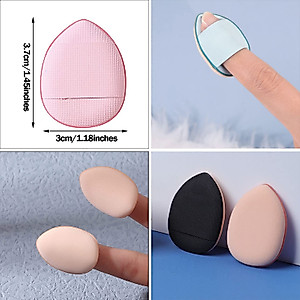 SALOCY Finger Puff, 25 Pcs Finger Powder Puff Mini Makeup Sponge Puff for Foundation Concealer Cosmetic Beauty Makeup Tools