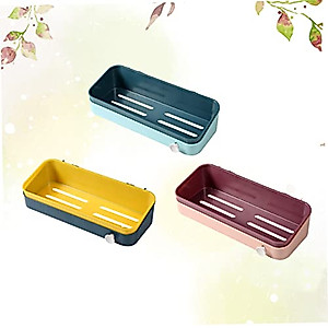 Healeved 3pcs Shampoo Holder Organizer Wall Shower Shelf Rack Kitchen Wall Punch Free Supportor Practical Rack Commodity Shelf Storage Rack Toothpaste Holder Soap Holder Suction Wall