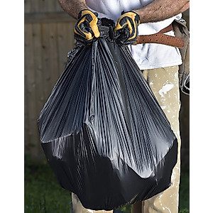 Ultrasac Black Large Heavy Duty Drawstring Trash Bags 33 Gallon 1.4 MIL, 33.5" x 38" - Pack of 86 - For Home, Commercial, Construction, & Outdoor