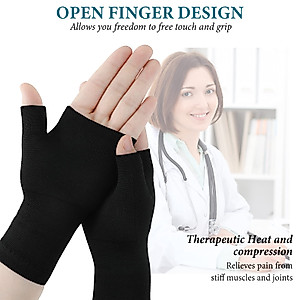 4 Pieces Unisex Wrist Thumb Support Sleeve Fingerless Wrist Gloves Compression Arthritis Gloves Sports Wrist Support Brace for Fatigue Sports Typing (Black, Medium)