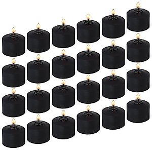 Bulk Pillar Candles - 24 Pack of 1.25 Inch, Black Candles for Kitchen, Spa, Lantern, Mantel, Prayer and Emergency Shelter