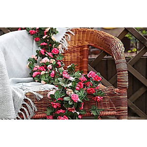 Miracliy 16 Pack 131 FT Flower Garland Decorations Plastic Artificial Flowers for Wedding Decoration Photo Booth Backdrop