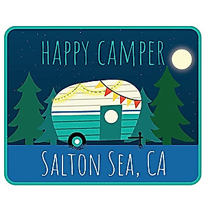 Salton Sea California Souvenir 4-Inch Vinyl Decal Sticker Happy Camper Design