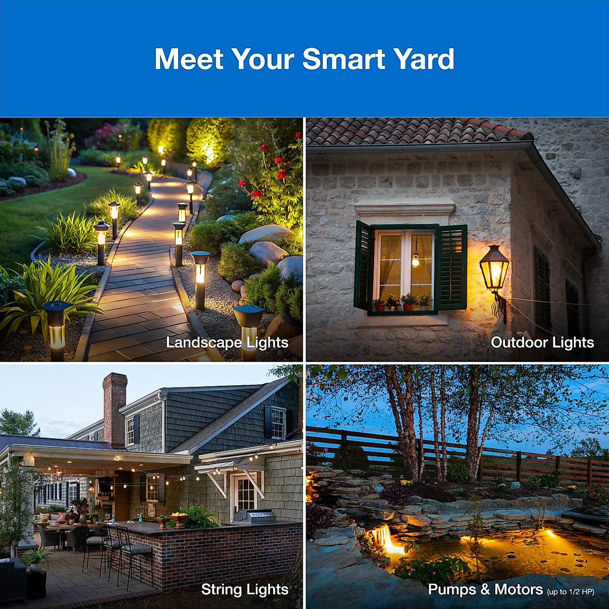 Lutron Caséta Weatherproof+ Outdoor Smart Plug On/Off Switch | Works with Alexa, Google Assistant, Ring, Apple HomeKit (smart hub required) | for Landscape and String Lighting | PD-15OUT-BL | Black