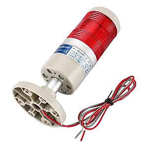 Baomain Industrial Signal Light Column LED Alarm Round Tower Light Indicator Continuous Light LGP-502T Warning Light Red AC 110V