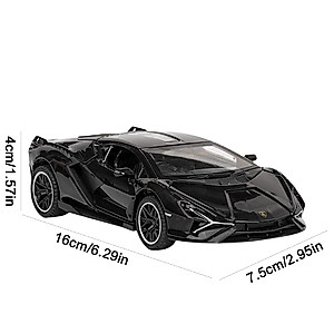 1:32 Scale Sian FKP37 Model Car Zinc Alloy Diecast Car Toys for Kids, Pull Back Toy Car Vehicle with Sound and Light Door Opening Birthday Gift for Boys Toddlers (Black)