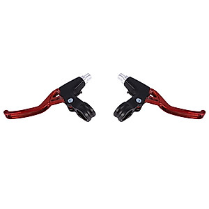 1 Pair Bike Brake Levers, Universal Handlebar Aluminum Alloy Bicycle Handle for for Mountain Bike, Kids Bike, Folding Bike, MTB BMX 2.2cm Diameter (Red)