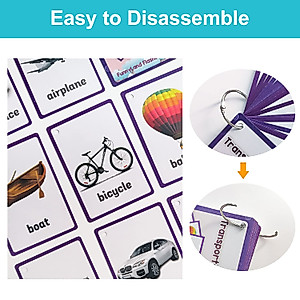 Lilias Transportation/Clothes/Occupations Flash Cards, English Words Learning Pocket Card for Toddlers, Toddler Learning Toys, Learning Supplies for Kindergarten Preschool, 3 Themes Set