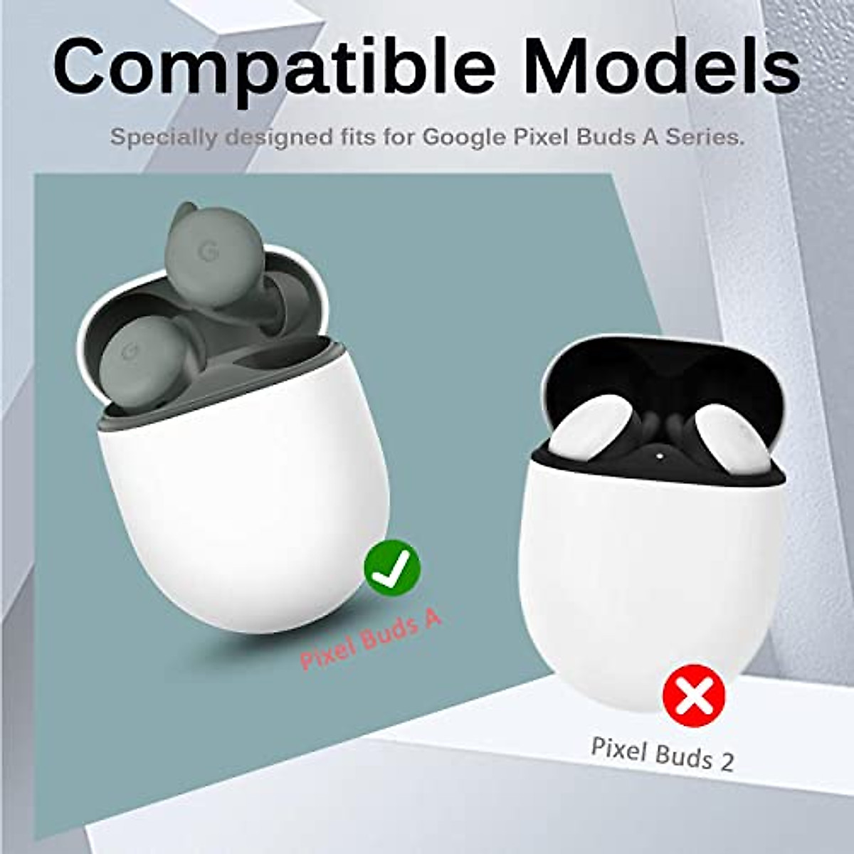 Miimall Compatible for Google Pixel Buds A-Series Case, [Secure Lock][Anti-Lost Keychain][Front LED Visible] Military Full-Body Rugged Case Cover for Pixel Buds A Case Cover 2021 (Black)