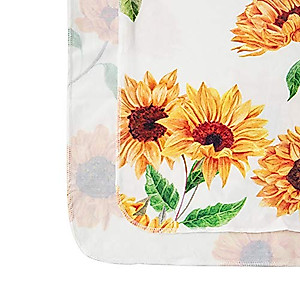 Galabloomer Newborn Sunflower Receiving Blanket Headband Set Baby Flower Rose Swaddle with Big Bow