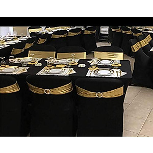 Premium Collection 6ft Tablecloth Rectangular Spandex Linen - Black Table Cloth Fitted Cover for 6 Foot Folding Table, Wedding Linens Banquet Cloths Rectangle Covers (2 Pack)