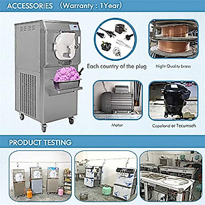 Kolice Commercial Bravo Italy Gelato Hard Ice Cream Machine, Italian Water Ice Machine, Street Food Machine- ETL Certificate, High Production: 23-27gallon/hour