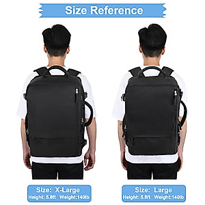 Hanples Travel Backpack for Women as Person Item Flight Approved, Large Carry On Backpack, 17.3 Inch Laptop Backpack, Waterproof Backpack, Hiking Backpack, Casual Bag (Black)