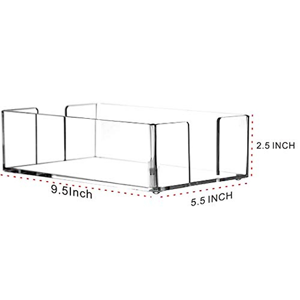 Cq acrylic Clear Napkin holders for kitchen,Guest Towel Basket,PaperTowel Holder in Clear ,Cocktail and Guest Napkin Holder for Bathroom Kitchen Dining Table Party Hotel Restaurant décor ,9"x 5.5"