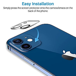 [3+3+1] LK 3 Pack iPhone 12 Screen Protector + 3 Pack Lens Protector with Alignment Frame, [9H] Tempered Glass, Scratch-Proof, Bubble-Free, Smooth Touch Screen Protector for iPhone 12, Clear, 6.1-inch