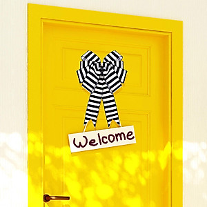 2 Rolls 10 Yards Horizontal Stripe Wired Ribbon Burlap Ribbon for Wreath, Bows Decor (Black)